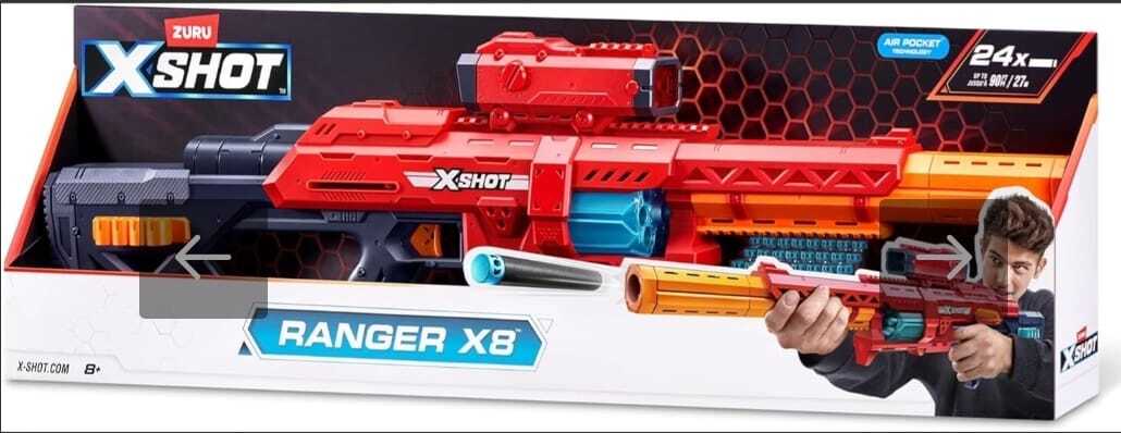 רובה ענק אקס שוט עם 24 חצים X-SHOT- Ranger X8 | כלי נשק לילדים | שונות ...
